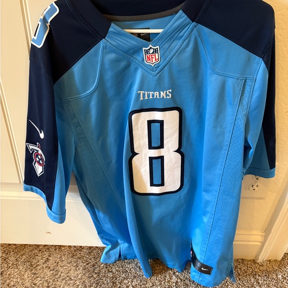 Nike | Shirts | Nike Titans Light Blue Jersey With Number 8 | Poshmark